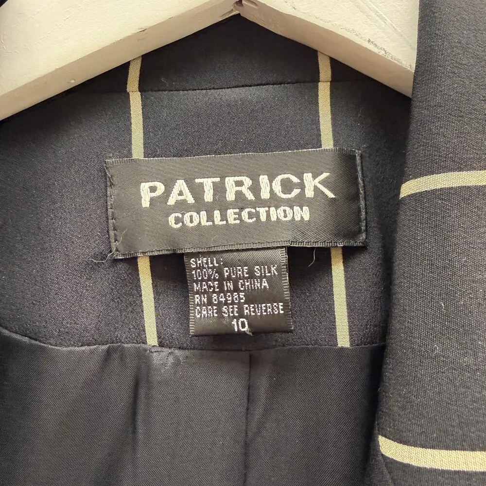 Patrick Collection | Jackets & Coats | Vintage 98s Black Silk Pinstripe ...